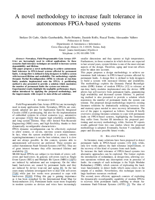 (PDF) A novel methodology to increase fault tolerance in autonomous FPGA-based systems
