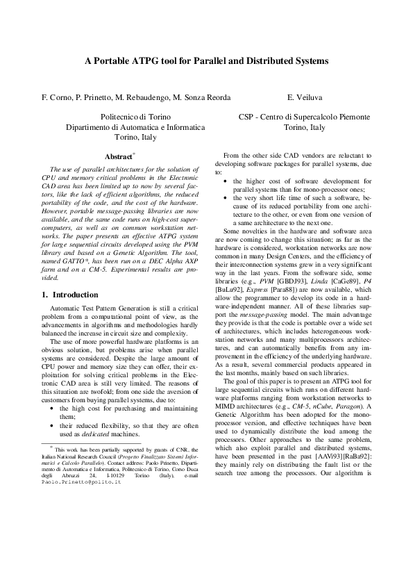 (PDF) A portable ATPG tool for parallel and distributed systems