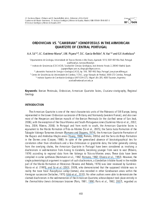 (PDF) Ordovician vs.“Cambrian” ichnofossils in the Armorican Quartzite ...
