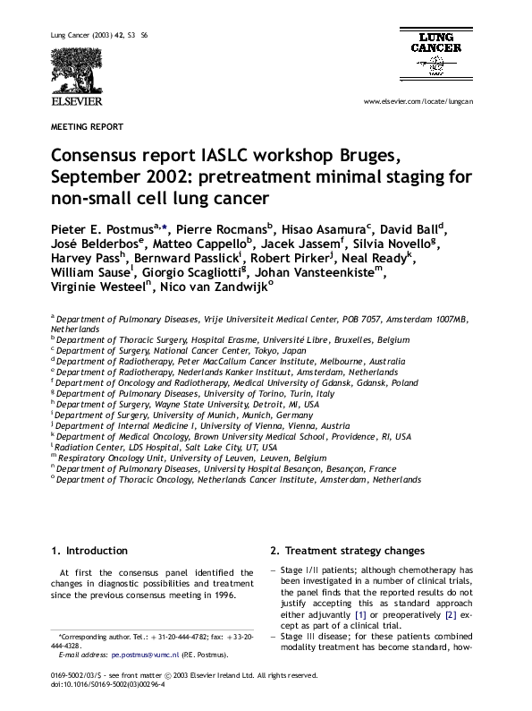 (PDF) Consensus report IASLC workshop Bruges, September 2002 ...