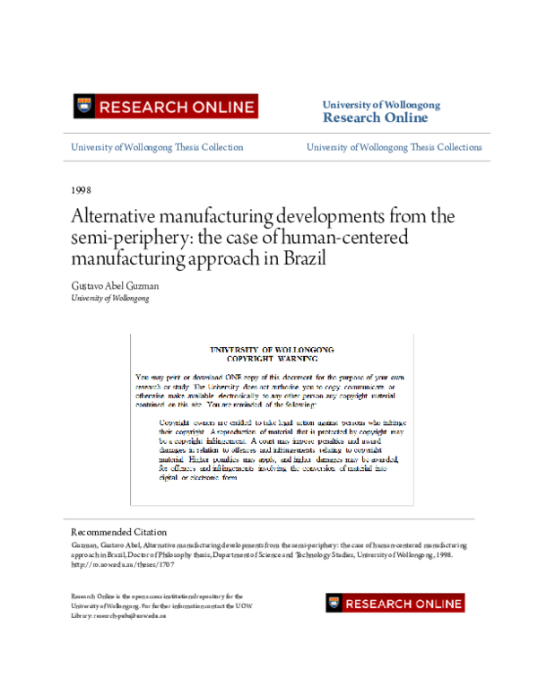 (PDF) Alternative manufacturing developments from the semi-periphery ...