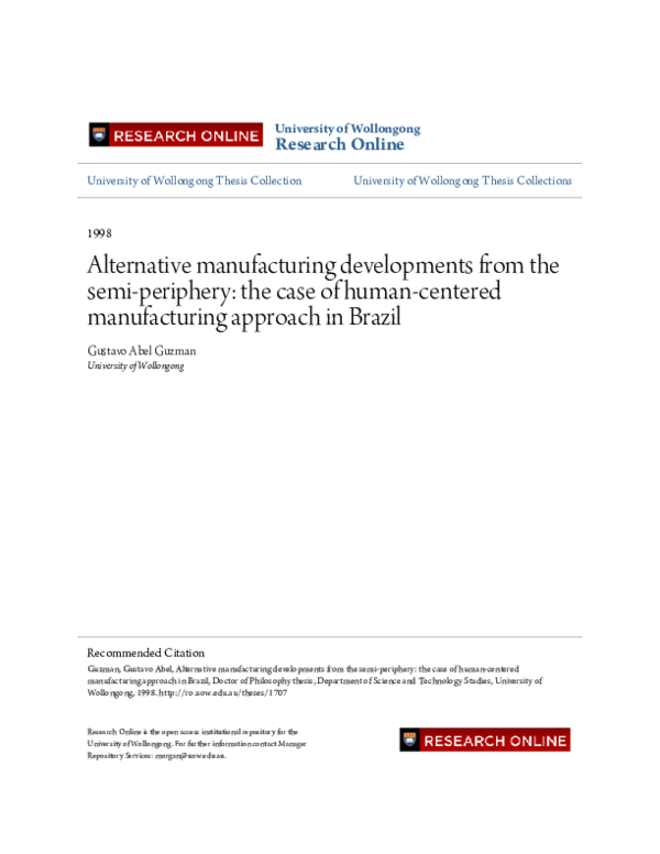 (PDF) Alternative manufacturing developments from the semi-periphery ...