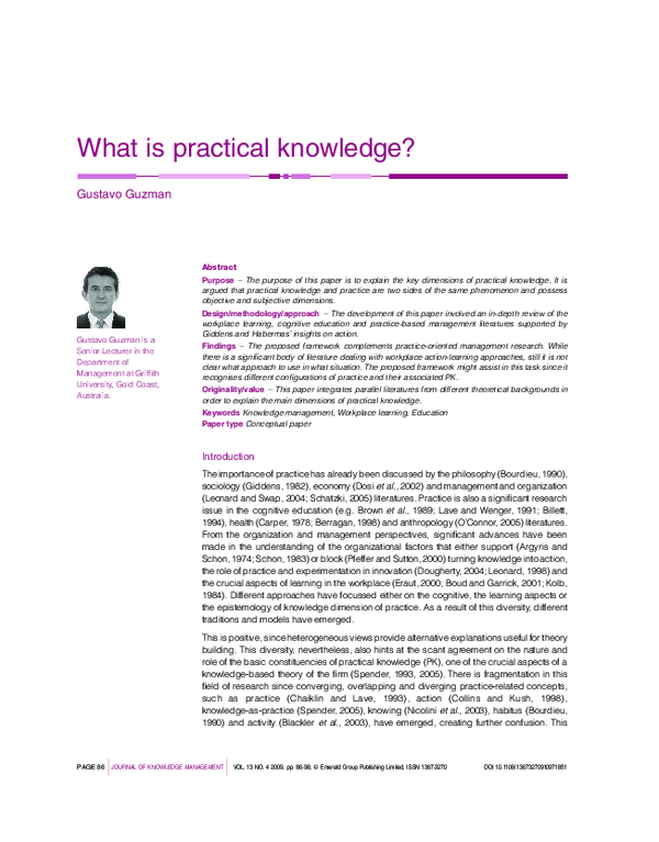 (PDF) What is practical knowledge?