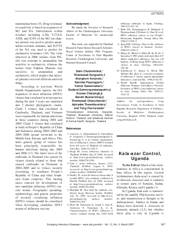 (PDF) Kala-azar Control, Uganda