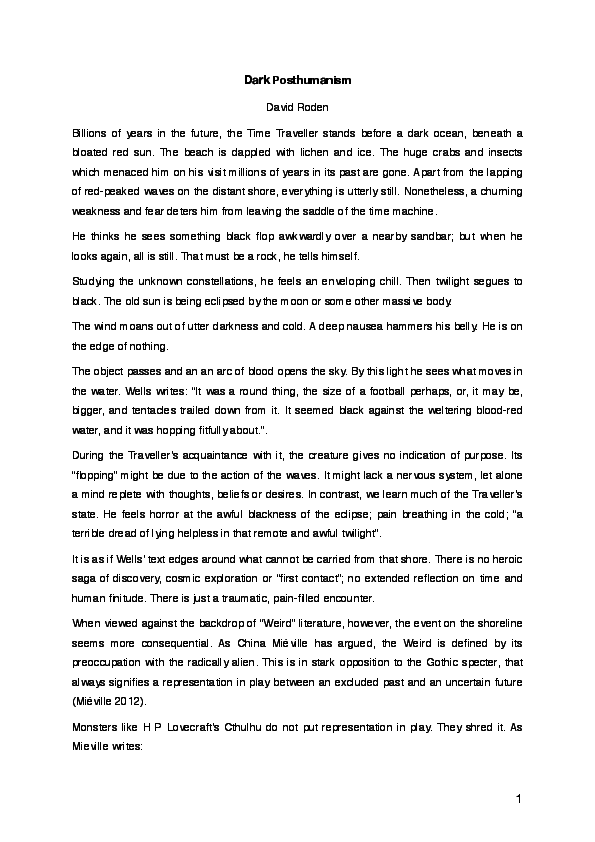 (PDF) Dark Posthumanism