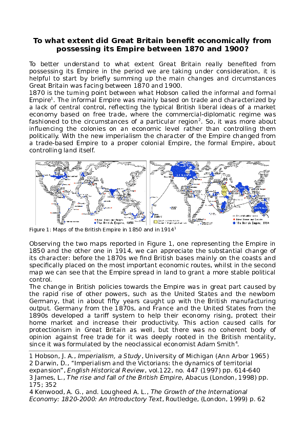 (DOC) To what extent did Great Britain benefit economically from ...