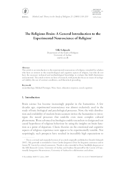 (PDF) The Religious Brain: A General Introduction to the Experimental ...