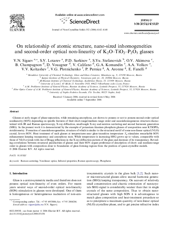 (PDF) On relationship of atomic structure, nano-sized inhomogeneities and second-order optical ...