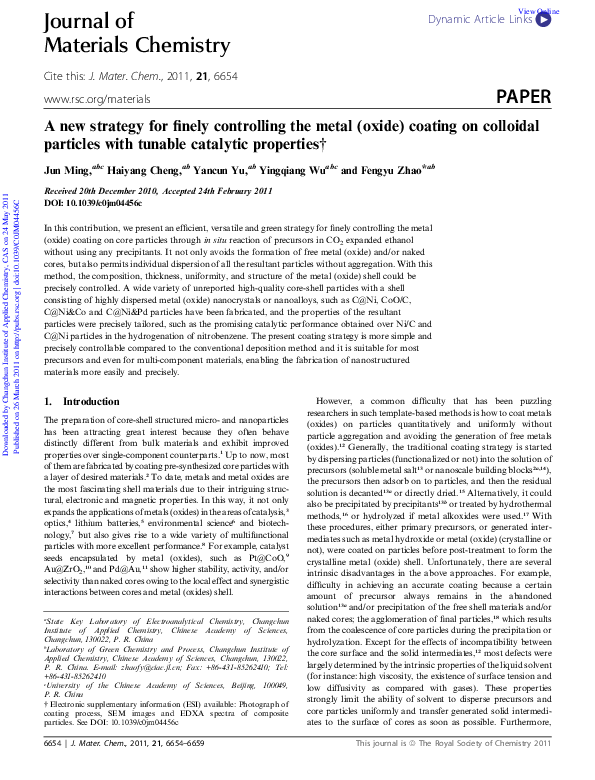 (PDF) A new strategy for finely controlling the metal (oxide) coating ...