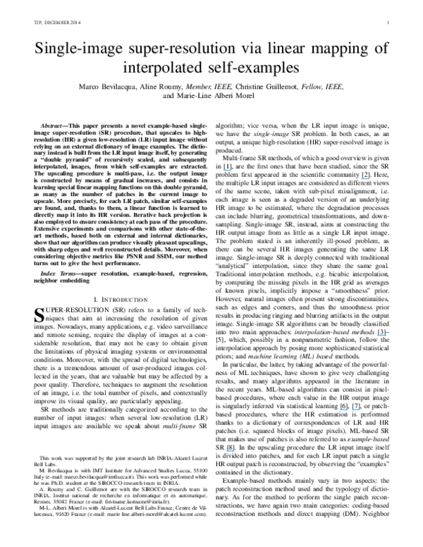 (PDF) Single-Image Super-Resolution via Linear Mapping of Interpolated ...