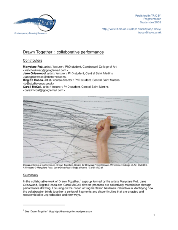 (PDF) Drawn Together: collaborative performance