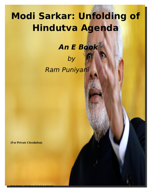 (DOC) Modi Sarkar: Unfolding of Hindutva Agenda An E Book Center for ...
