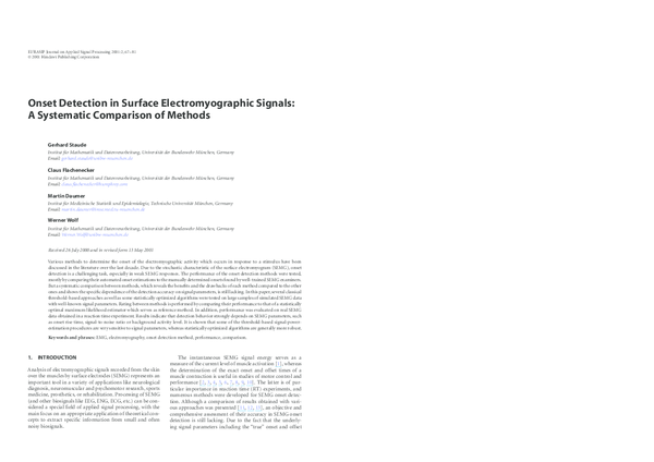 (PDF) Onset Detection in Surface Electromyographic Signals: A Systematic Comparison of Methods
