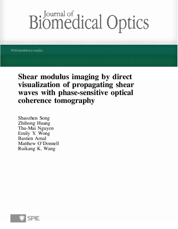(PDF) Shear modulus imaging by direct visualization of propagating ...