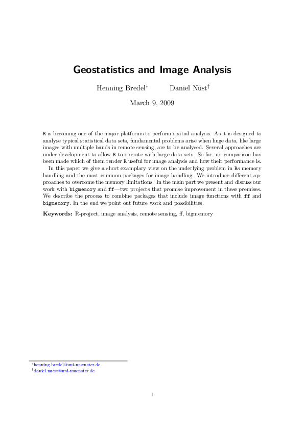 (PDF) Geostatistics and Image Analysis