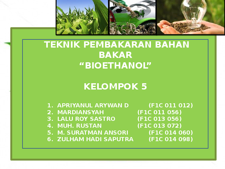 (PPT) PRESENTASI BIOETHANOL