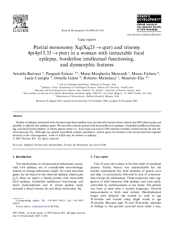 (PDF) Partial monosomy Xq(Xq23→qter) and trisomy 4p(4p15.33→pter) in a ...