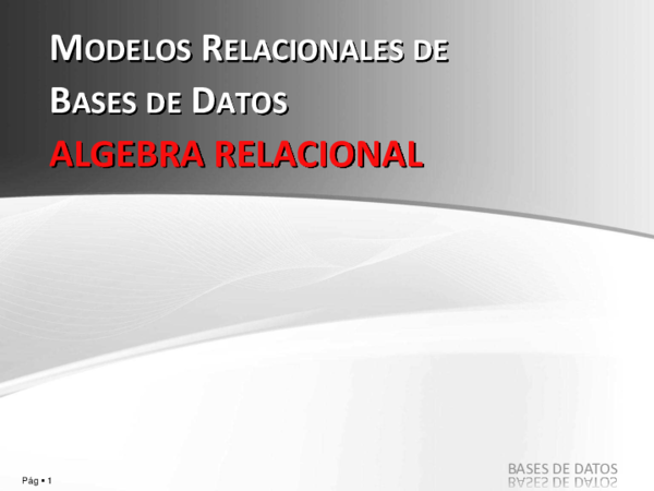 (PDF) MODELOS RELACIONALES DE BASES DE DATOS ALGEBRA RELACIONAL