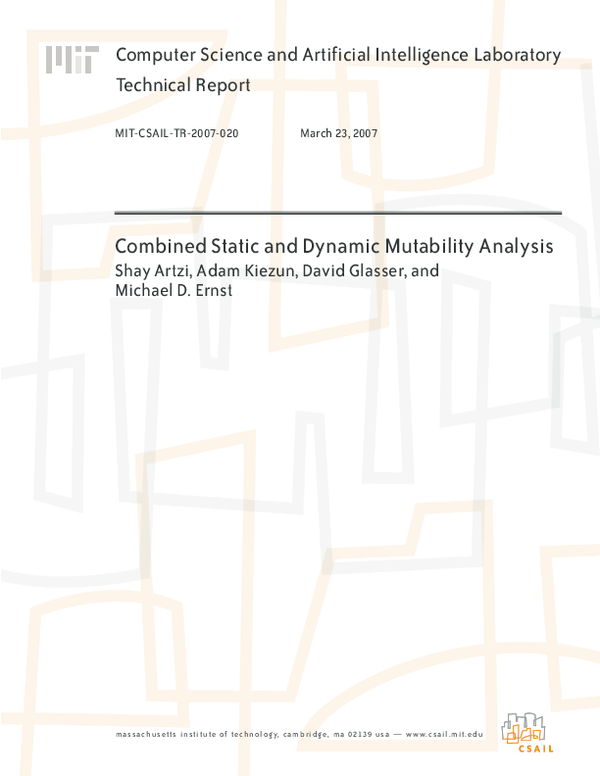 (PDF) Combined static and dynamic mutability analysis