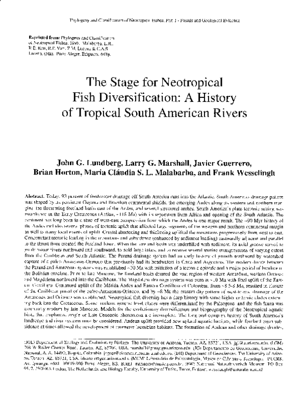 (PDF) The stage for neotropical fish diversification: A history of ...