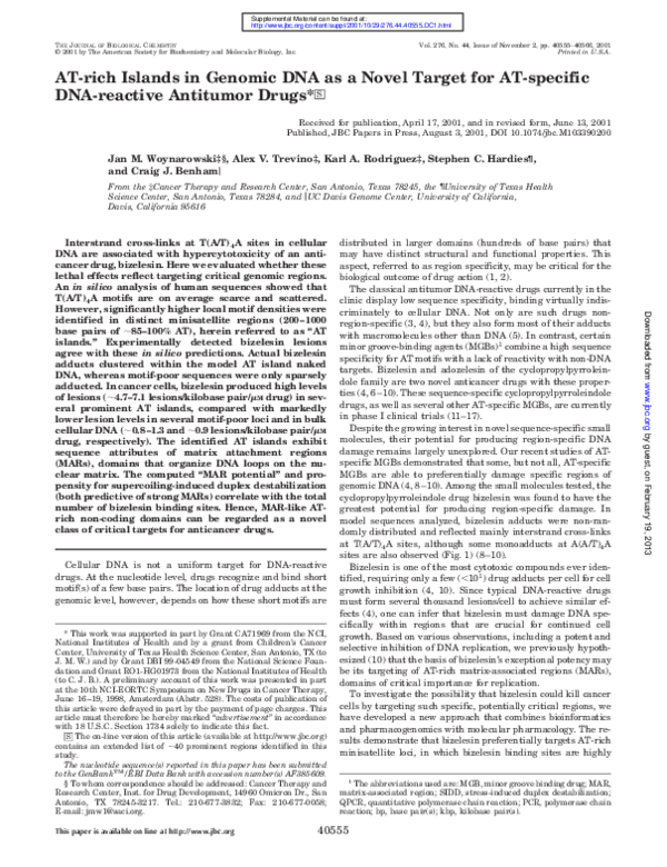 (PDF) AT-rich Islands in Genomic DNA as a Novel Target for AT-specific ...