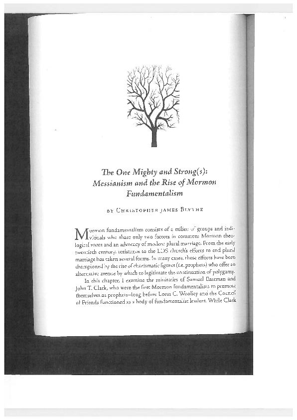 (PDF) The One Mighty and Strong(s): Messianism and the Rise of Mormon ...