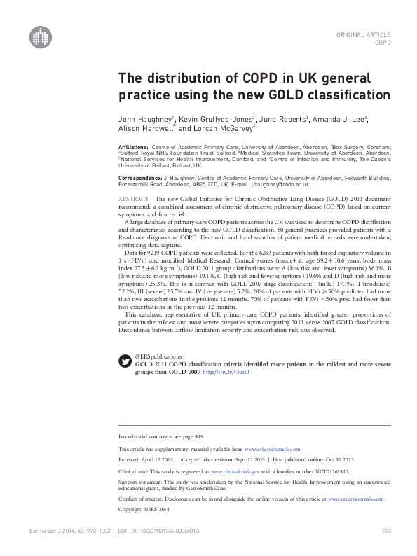 (PDF) The distribution of COPD in UK general practice using the new ...