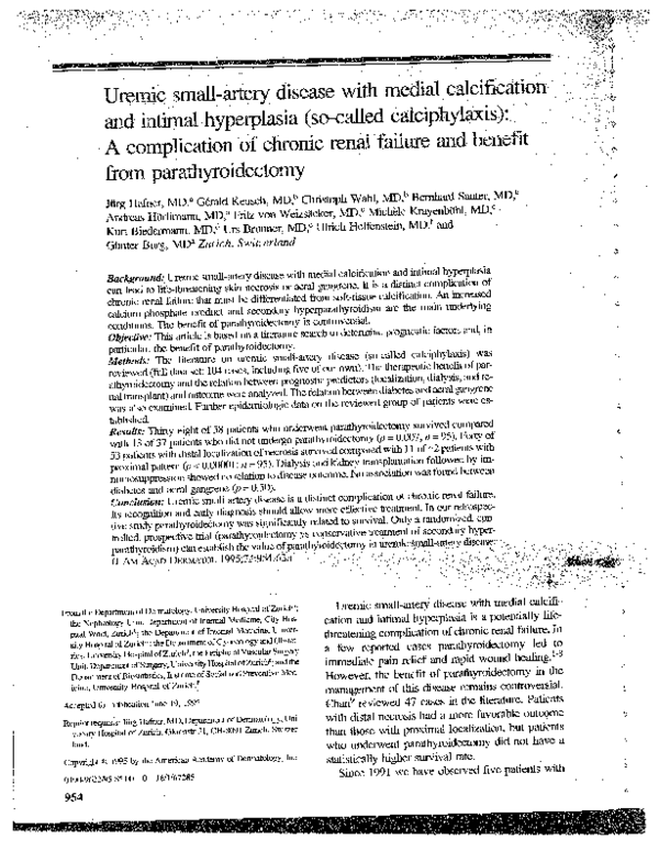 (PDF) Uremic small-artery disease with medial calcification and intimal ...