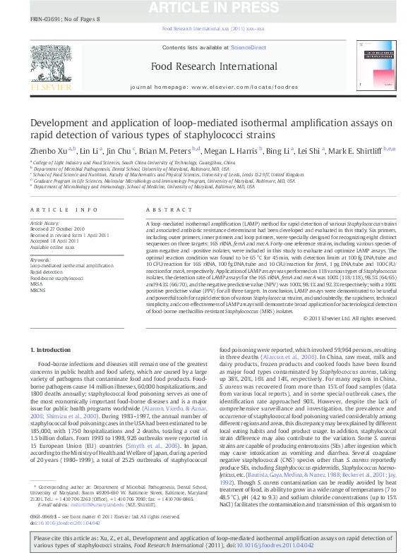 (PDF) Development and application of loop-mediated isothermal amplification assays on rapid ...