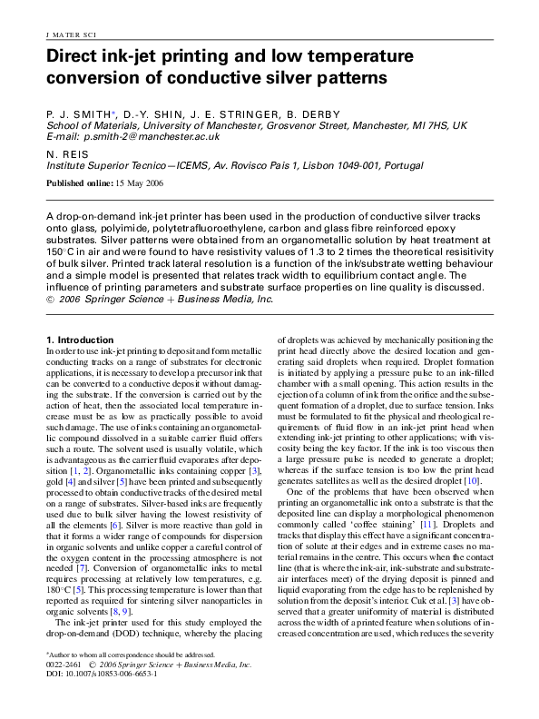 (PDF) Direct ink-jet printing and low temperature conversion of ...