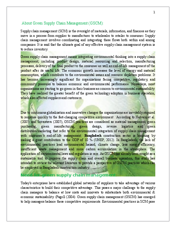 (DOC) About Green Supply Chain Management (GSCM