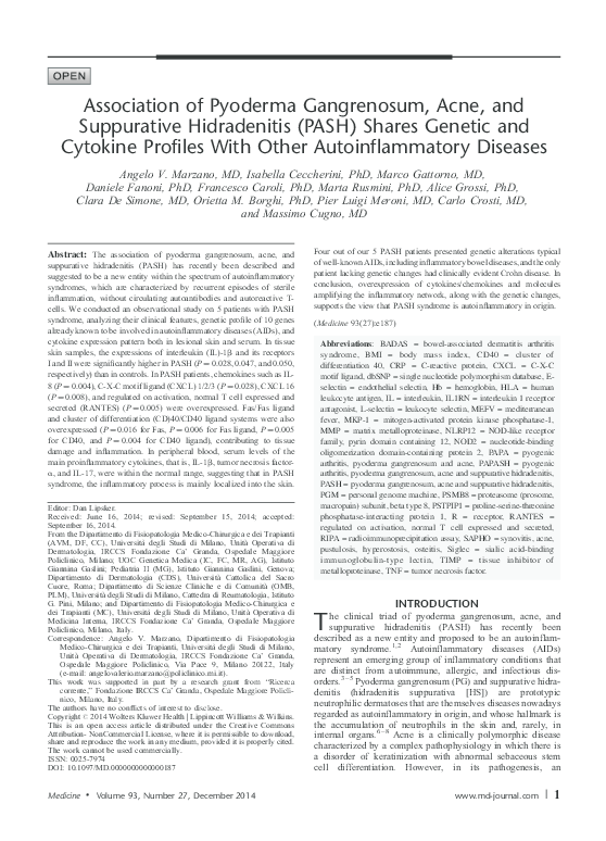 (PDF) Association of Pyoderma Gangrenosum, Acne, and Suppurative ...