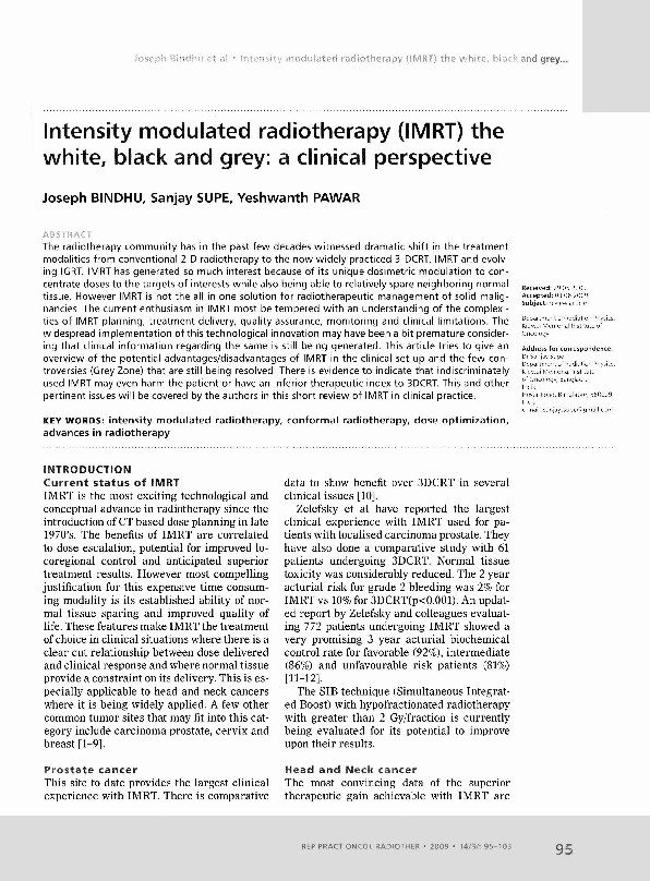 (PDF) Intensity modulated radiotherapy (IMRT) the white, black and grey ...