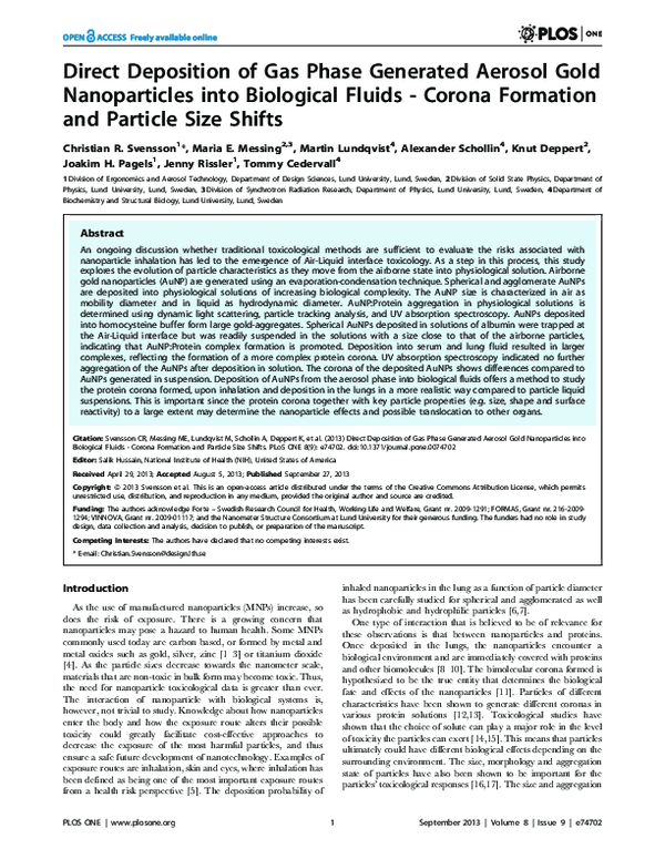 (PDF) Direct Deposition of Gas Phase Generated Aerosol Gold ...