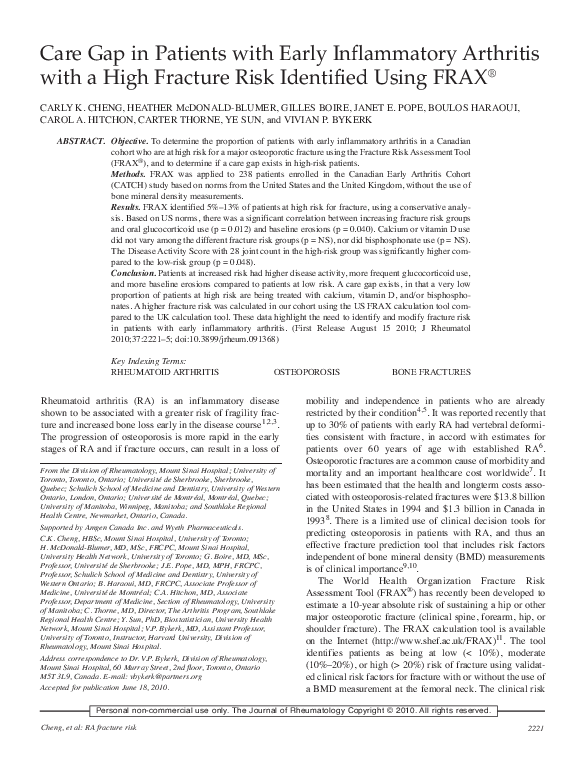 (PDF) Care Gap in Patients with Early Inflammatory Arthritis with a ...