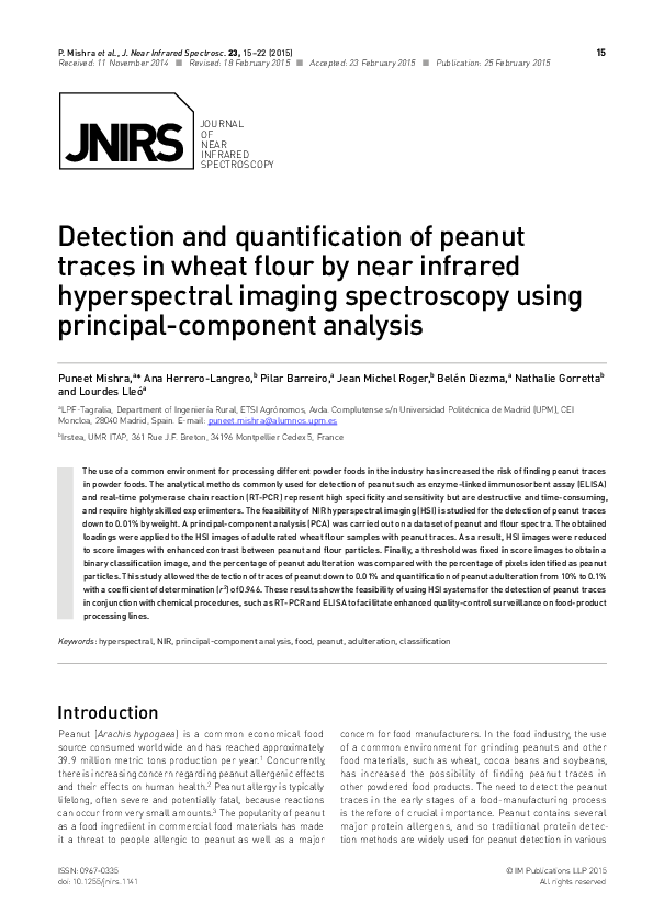 (PDF) Detection and quantification of peanut traces in wheat flour by ...