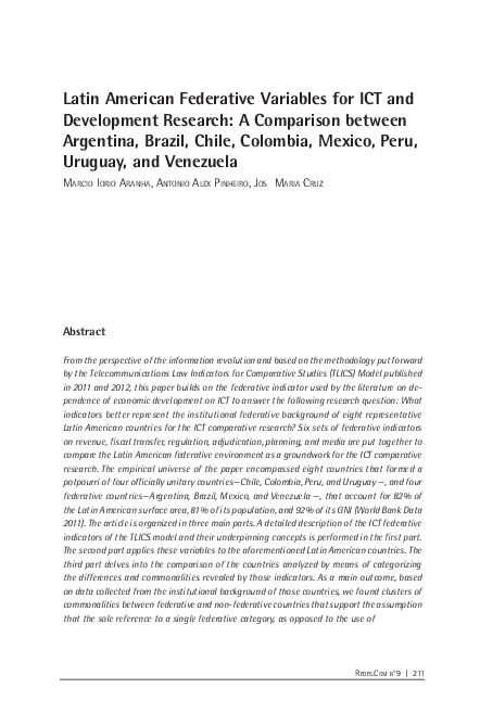 (PDF) Latin American Federative Variables for ICT and Development ...