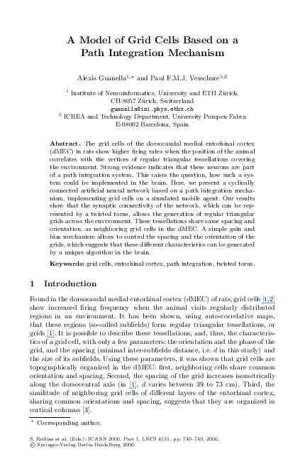 (PDF) A model of grid cells based on a twisted torus topology
