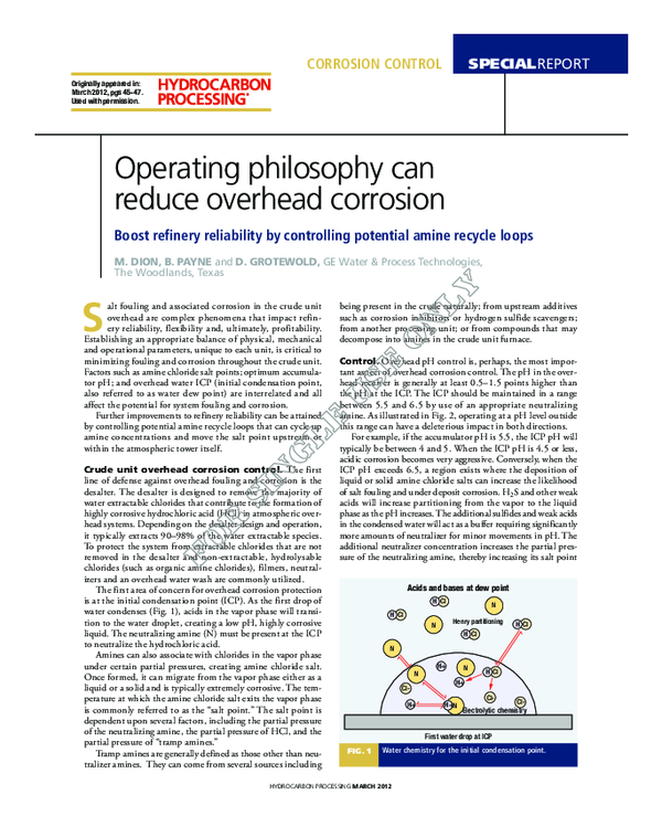 (PDF) Operating philosophy can reduce overhead corrosion