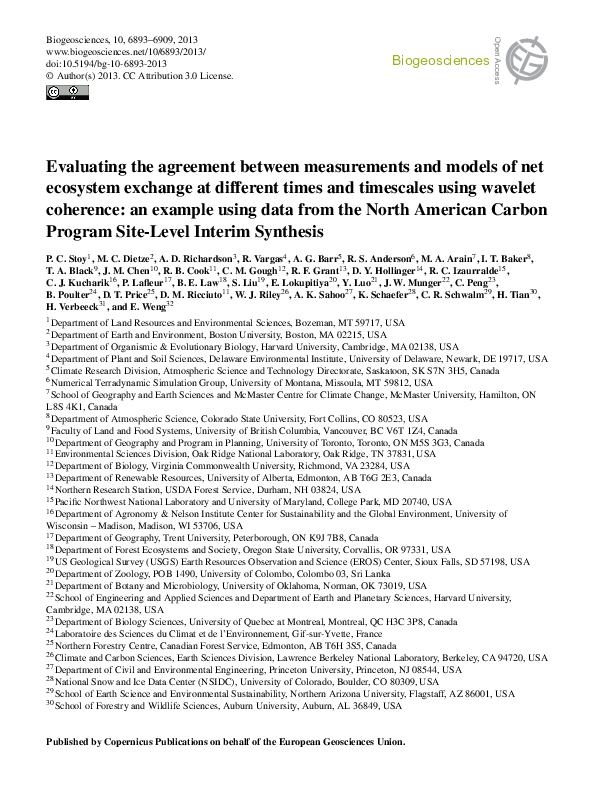 (PDF) Evaluating the agreement between measurements and models of net ...