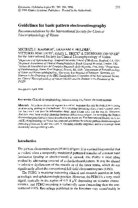 (PDF) Guidelines for basic pattern electroretinography