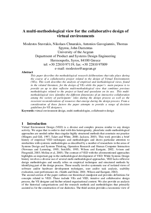 (PDF) A multi-methodological view for the collaborative design of ...