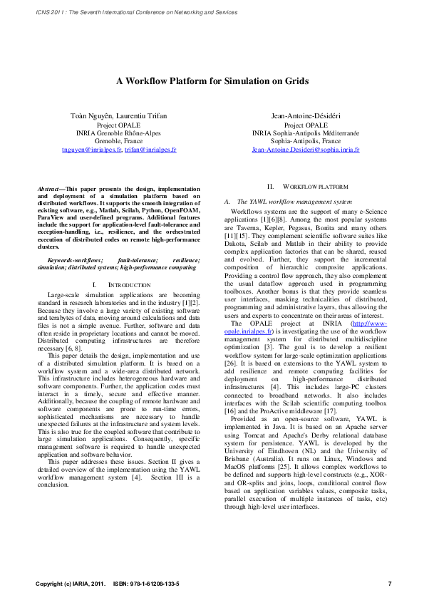 (PDF) A Workflow Platform for Simulation on Grids | Toan Nguyen - Academia.edu