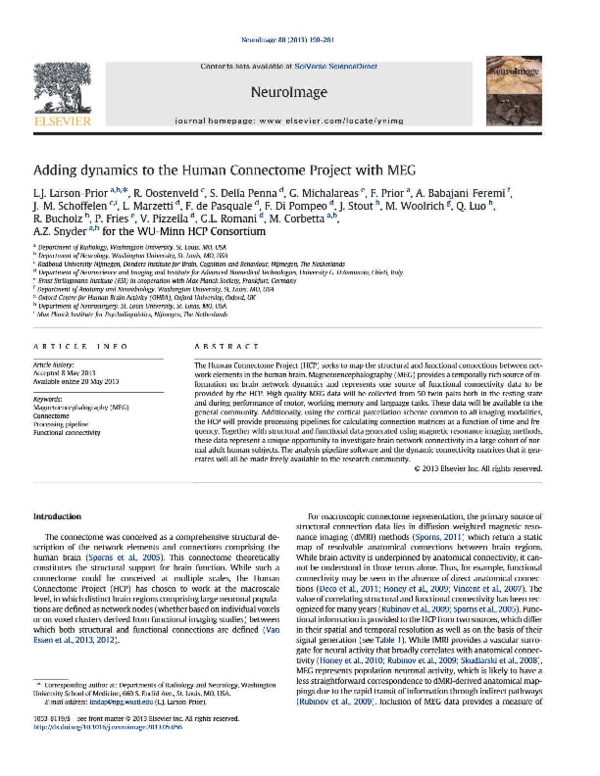 (PDF) The Human Connectome Project: A data acquisition perspective