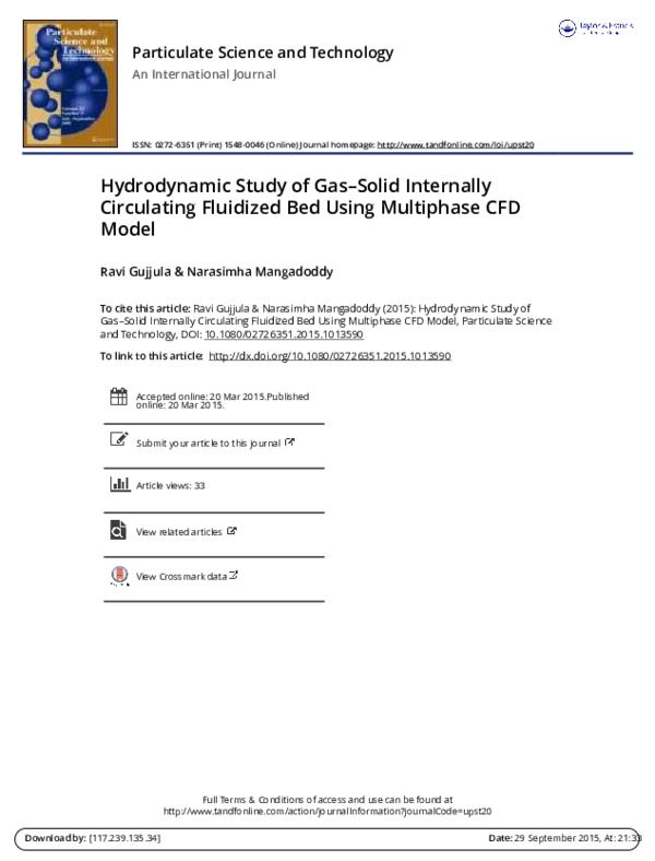(PDF) Hydrodynamic Study of Gas-Solid Internally Circulating Fluidized ...