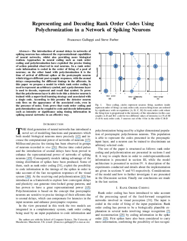 (PDF) Representing and decoding rank order codes using polychronization ...