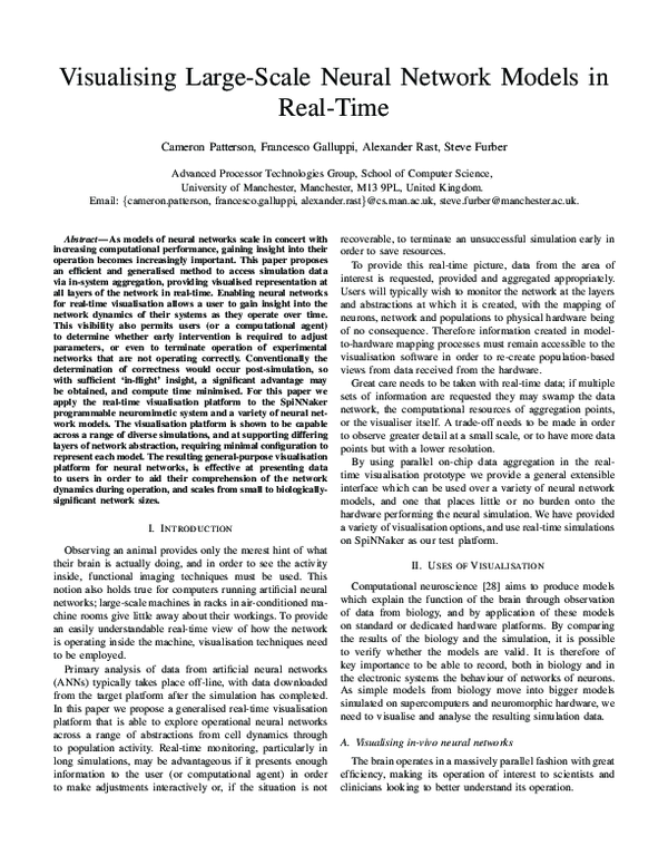 Pdf Visualising Large Scale Neural Network Models In Real Time 