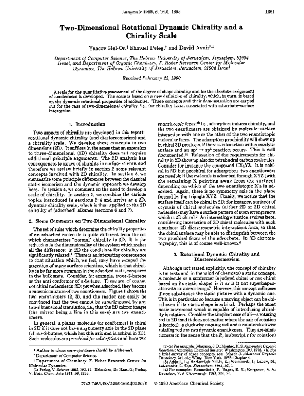 (PDF) Two Dimensional Rotational Dynamic Chirality and a Chirality Scale