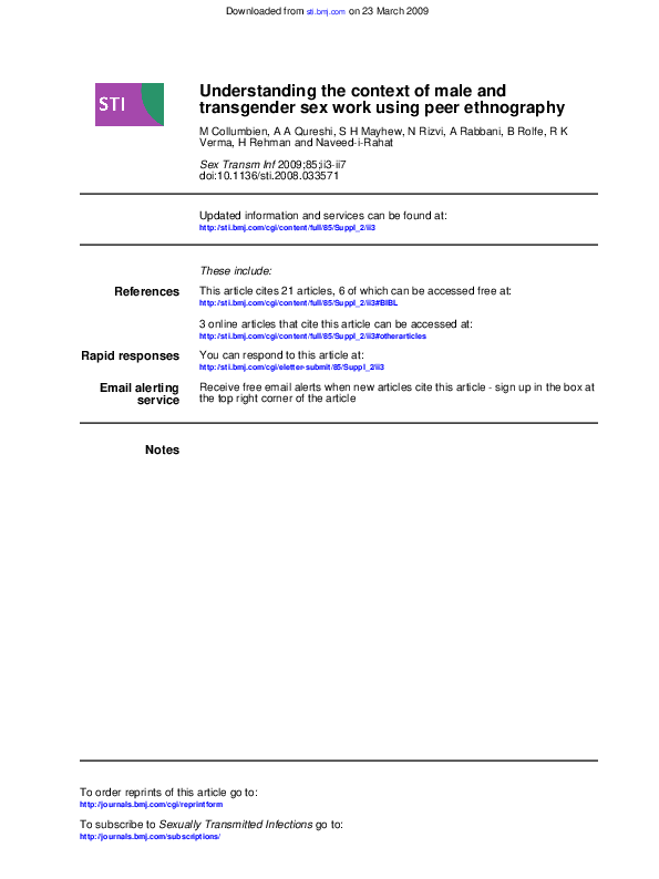 (PDF) Understanding the context of male and transgender sex work using ...