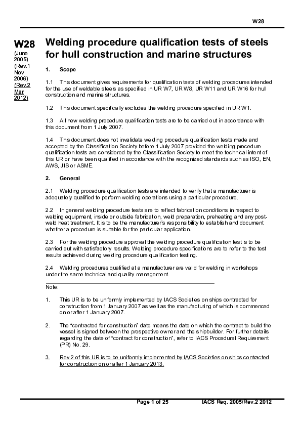 (PDF) W28 Welding procedure qualification tests of steels for hull ...